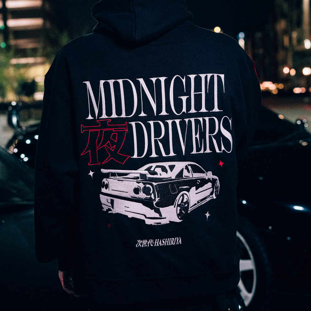 'Midnight Drivers' Premium Hoodie – NEW-HASHIRIYA